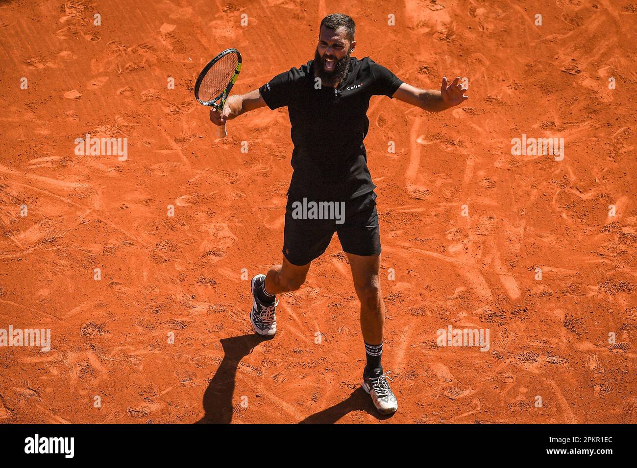 Benoit PAIRE of France celebrates his point during the Rolex Monte ...