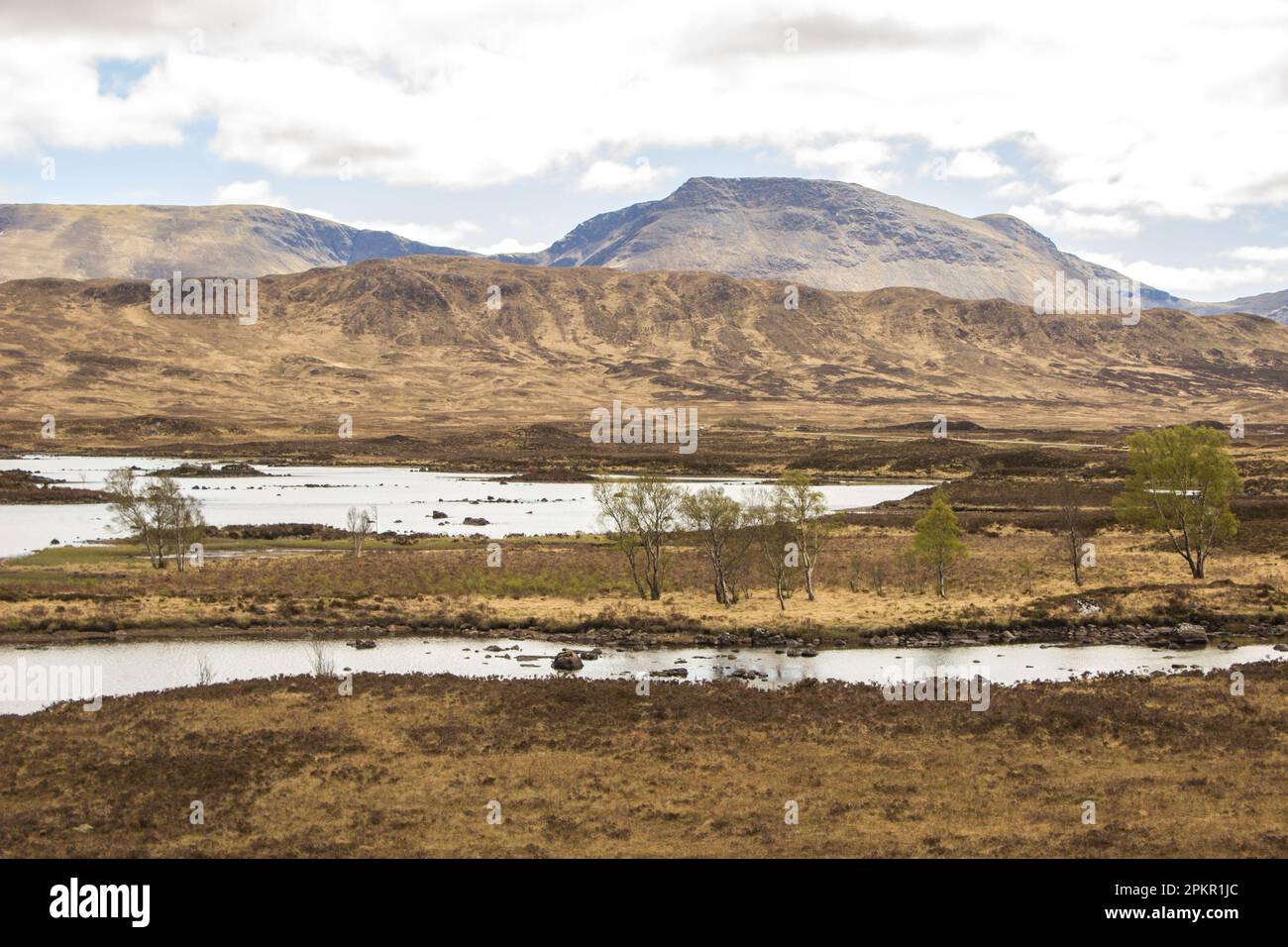 View over the Lochans and Islands of the desolate landscape of Rannoch ...