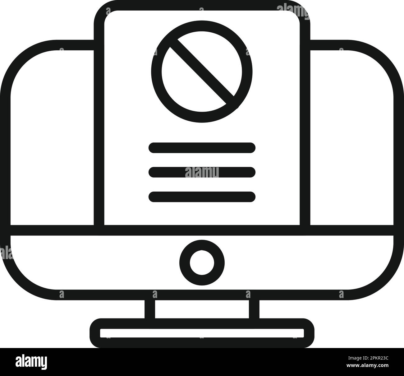 Pc blacklist icon outline vector. Email user. Trash cyber Stock Vector ...