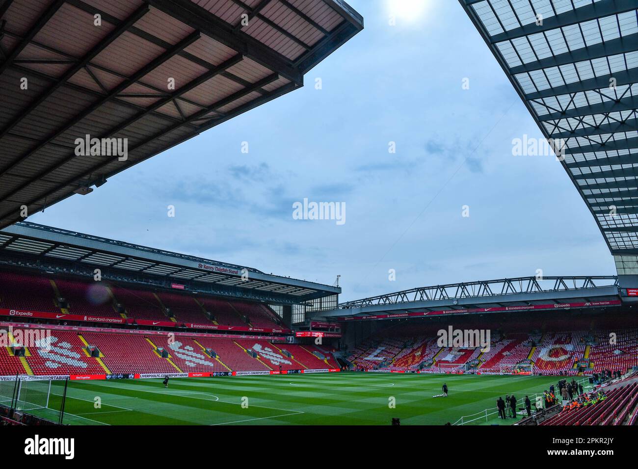 Anfield general view of the pitch at anfield hi-res stock photography ...