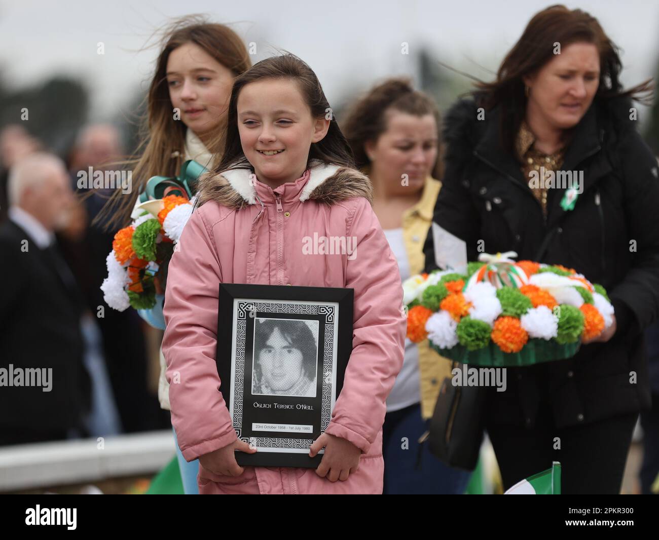 Danny Morrison and Gerry Adams enters Milltown Cemetery in Belfast ...
