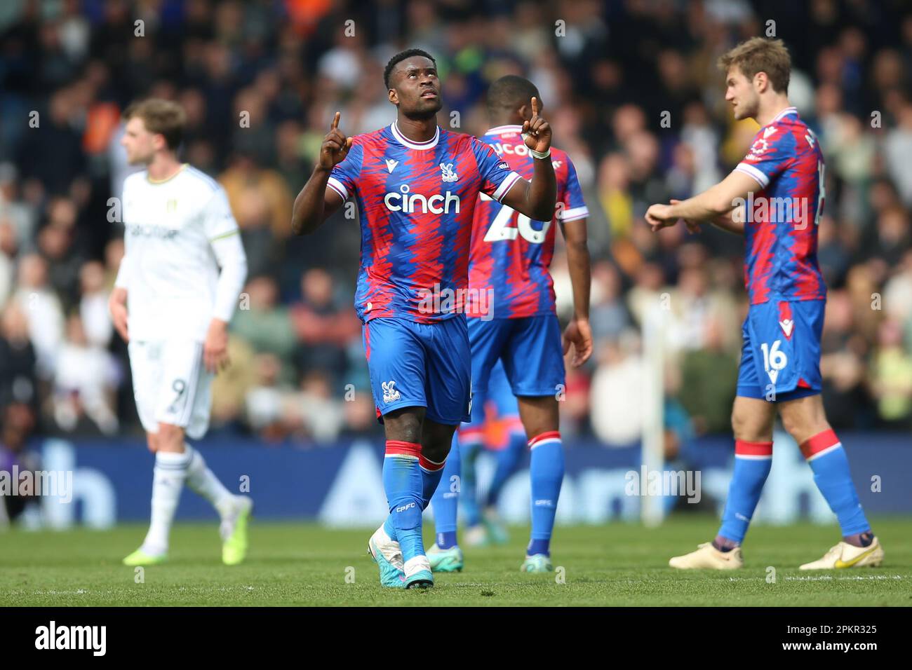 Crystal Palace’s Marc Guehi celebrates after scoring their sides first ...
