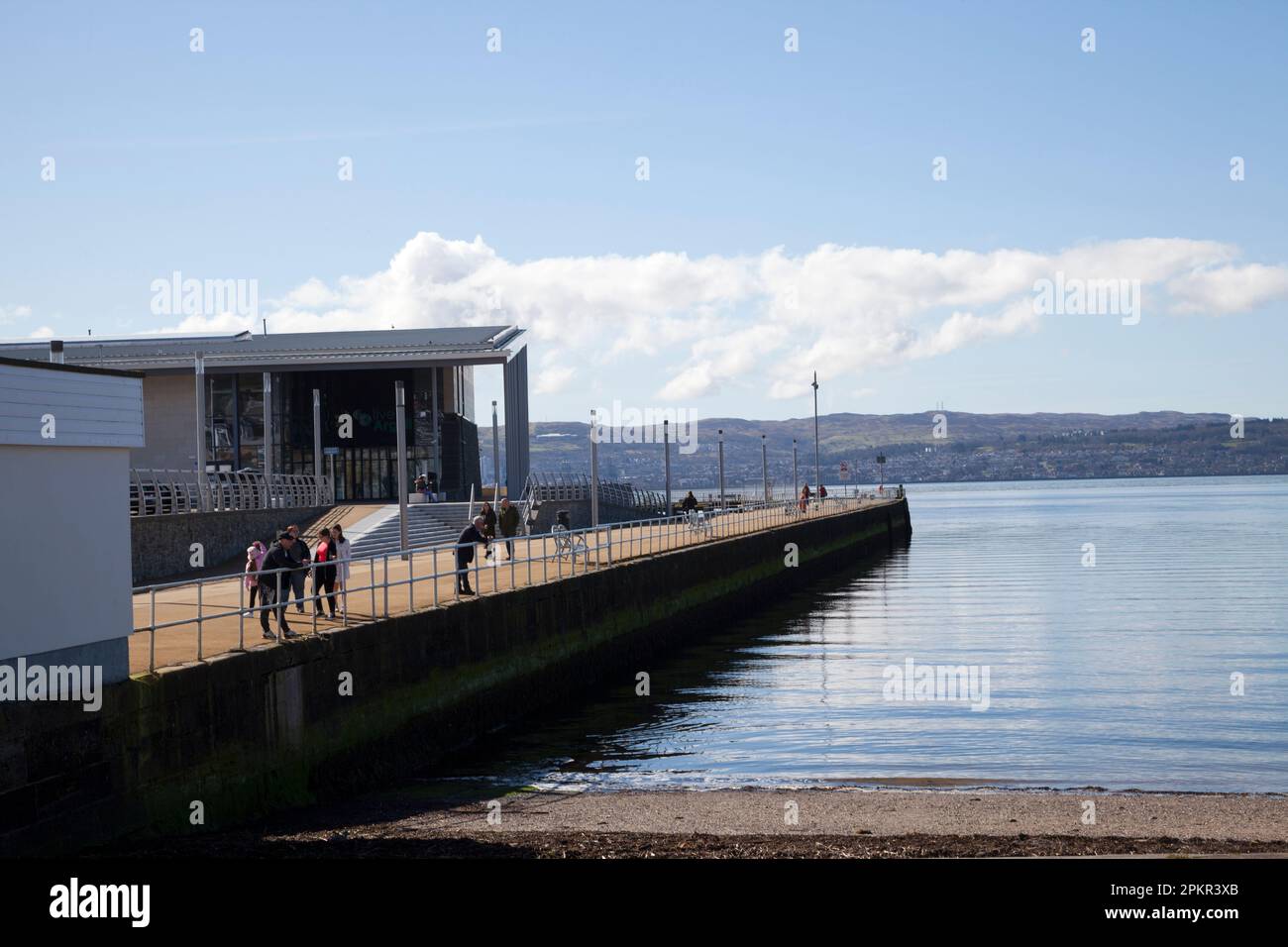 View of Helensburgh Pier on the River Clyde Scotland, with the leisure ...