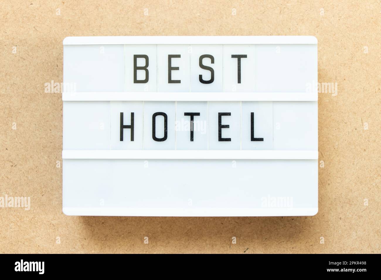 Lightbox with word best hotel on wood background Stock Photo - Alamy
