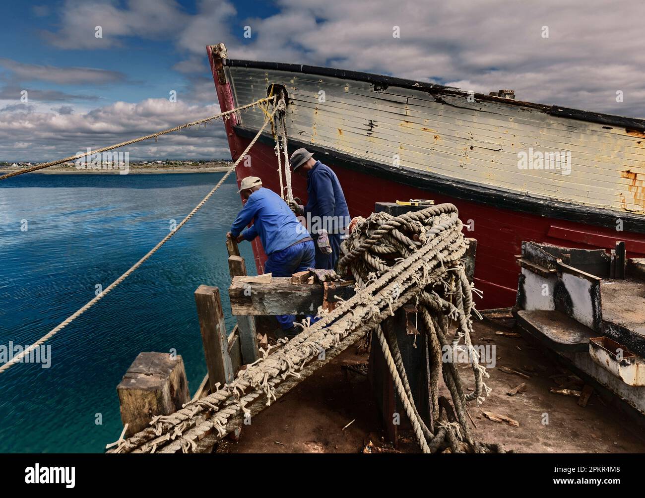The fishing harbour at Velddrif along the Souith African West Coast ...