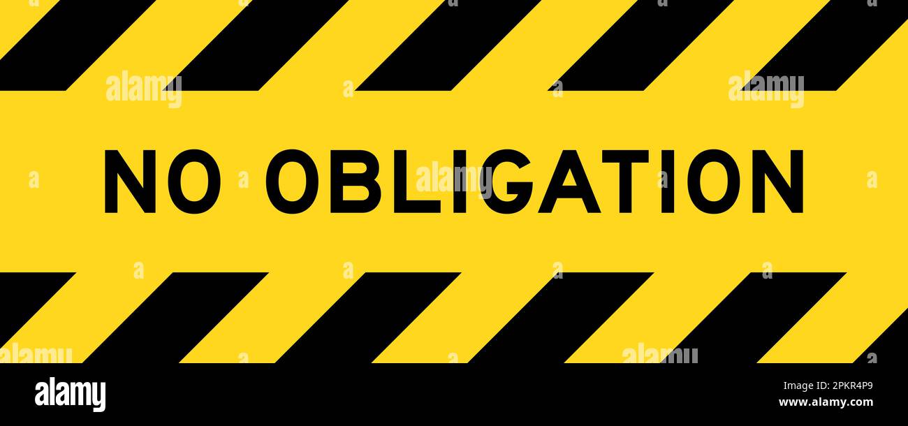 Yellow and black color with line striped label banner with word no ...