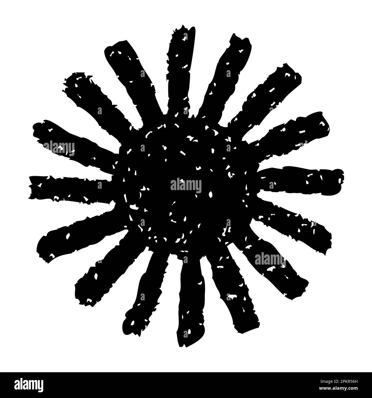 Hand painted sun symbol, hand drawn with crayon, isolated on white ...