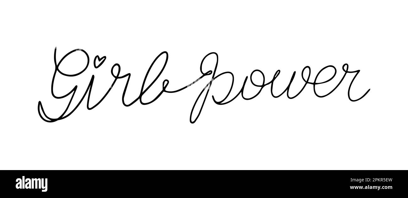 Girl Power handwritten inscription. Hand drawn lettering. Vector ...