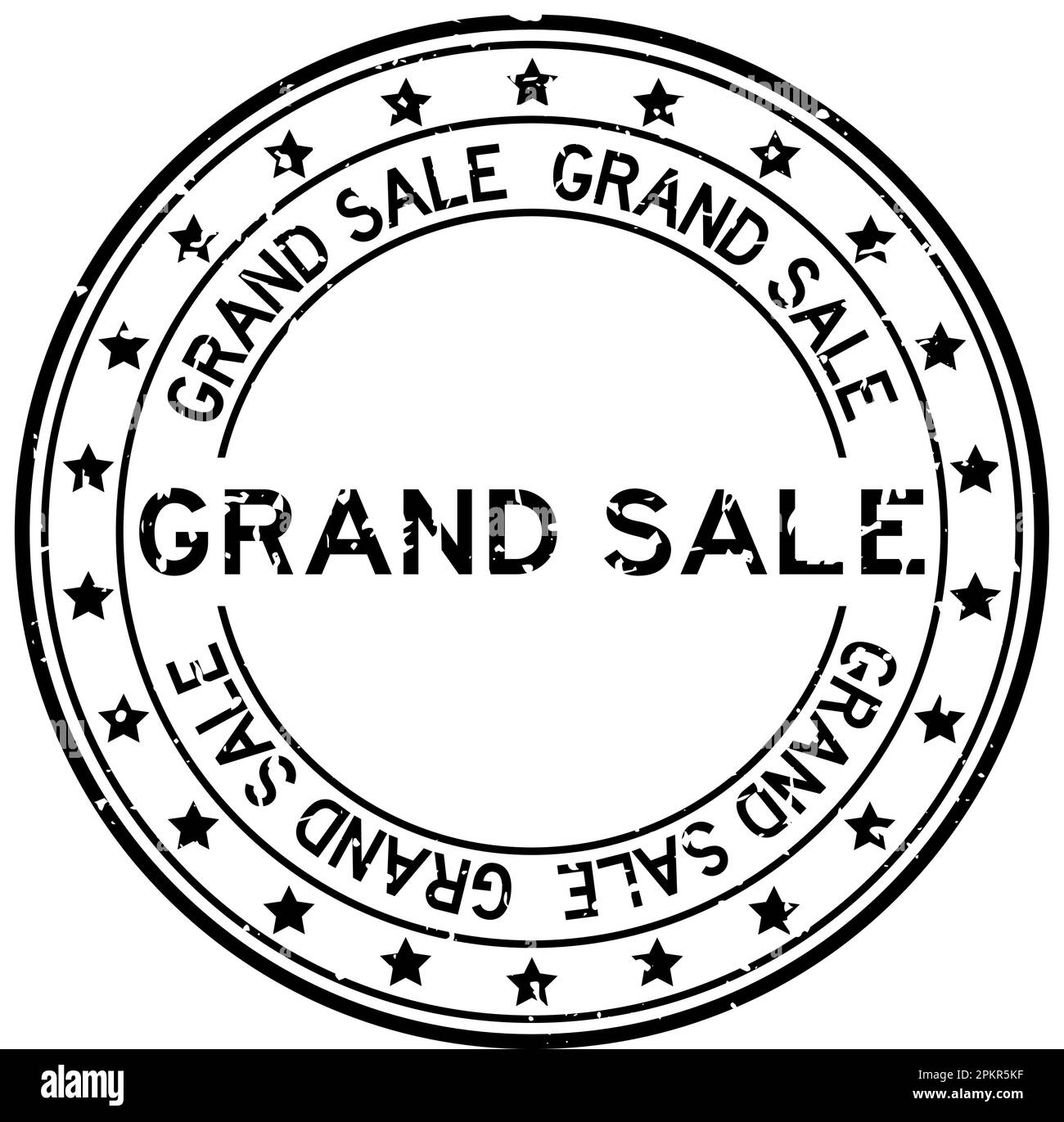 Grunge black grand sale word round rubber seal stamp on white ...