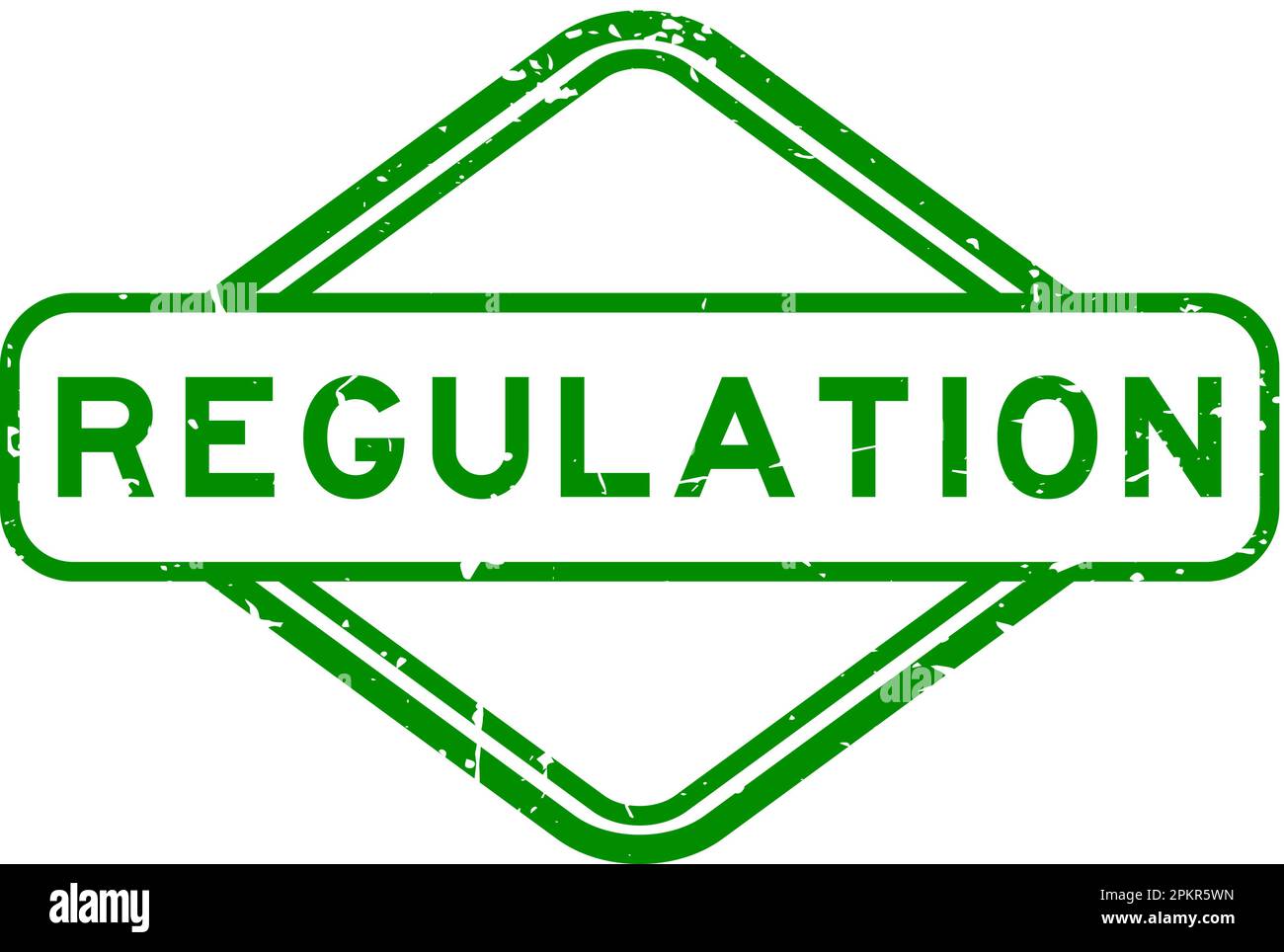 Grunge green regulation word rubbber seal stamp on white background ...