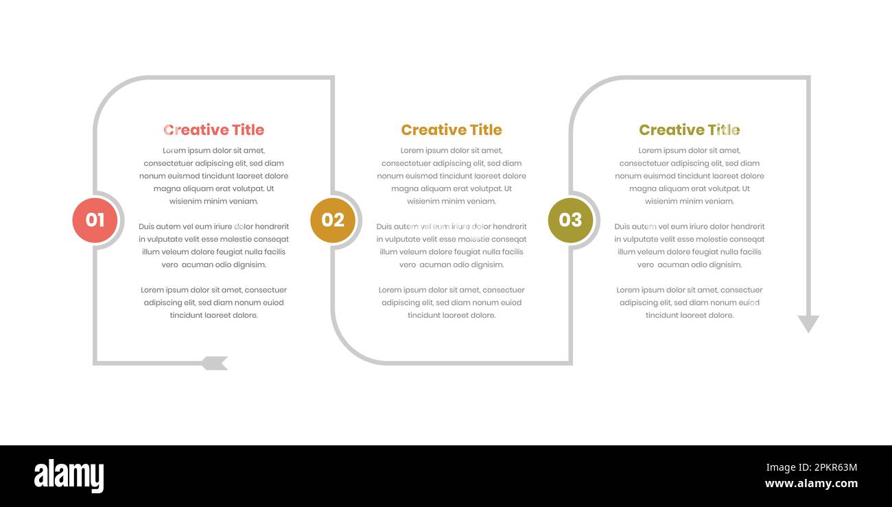 Simple three steps text presentation infographic timeline with number ...