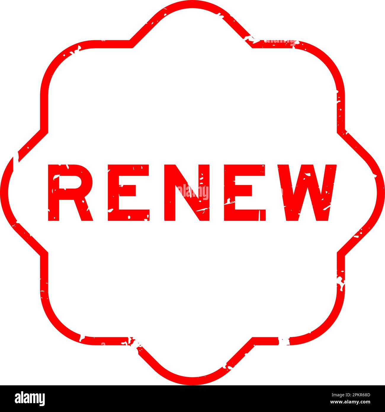 Grunge red renew word rubber seal stamp on white background Stock ...