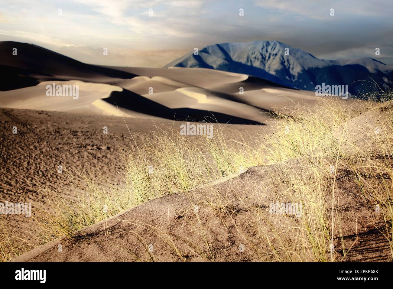 Great Sand Dunes National Park in Colorado collects sand against the ...