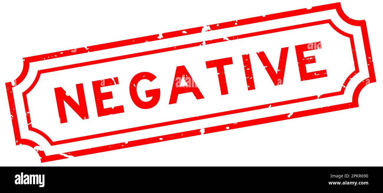Grunge red negative word rubber seal stamp on white background Stock ...