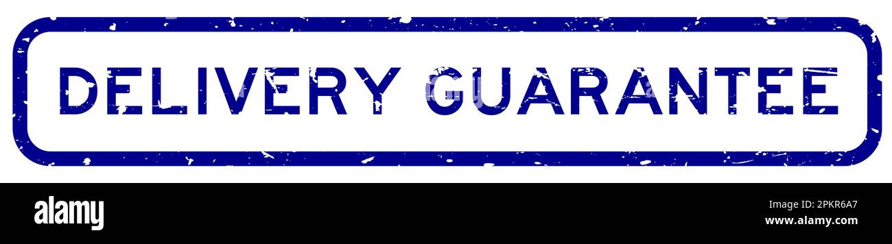 Grunge blue delivery guarantee word square rubber seal stamp on white background Stock Vector ...