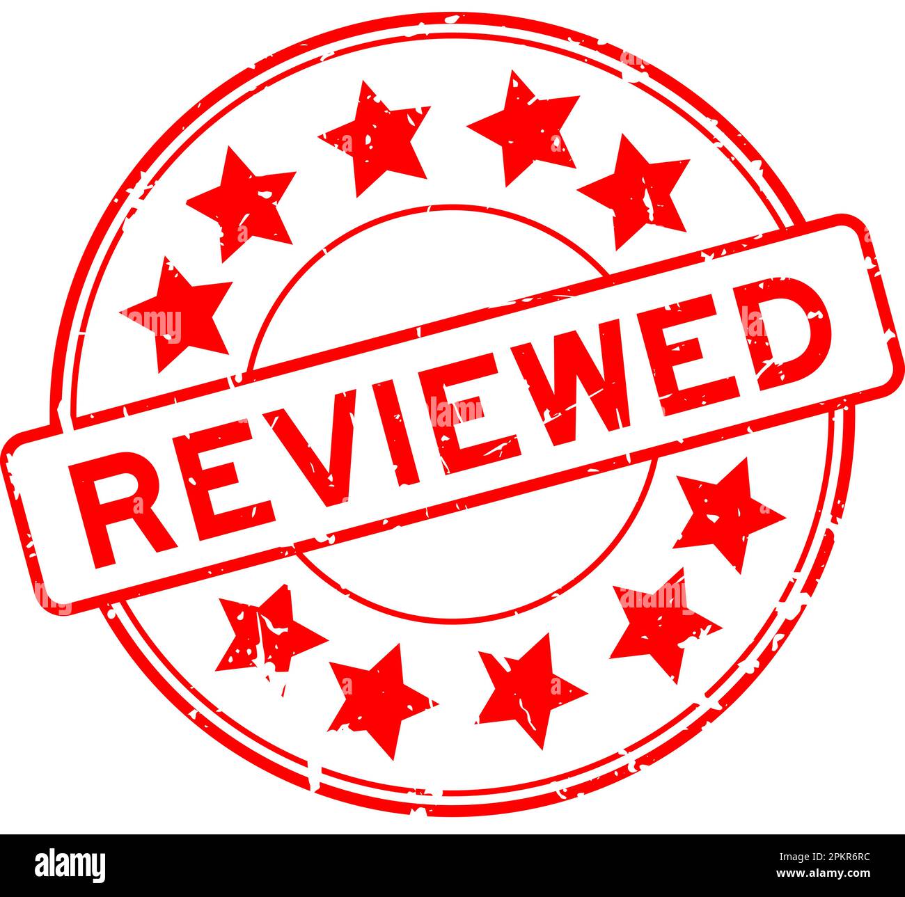 Grunge red reviewed word round rubber seal stamp on white background Stock Vector Image & Art ...