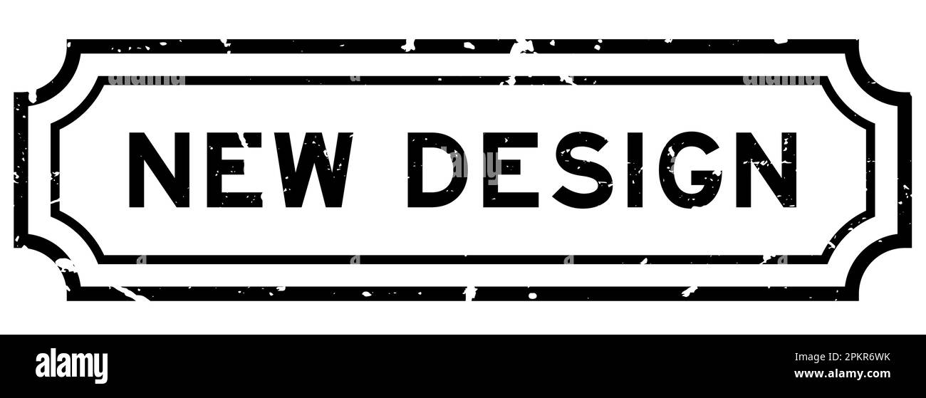 Grunge black new design word rubber seal stamp on white background ...