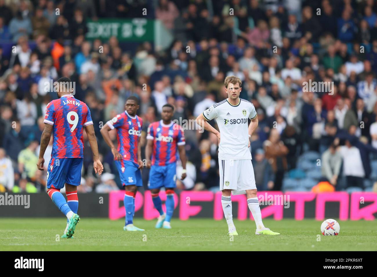 Leeds, UK. 9th Apr 2023. Jordan Ayew of Crystal Palace scores his team ...