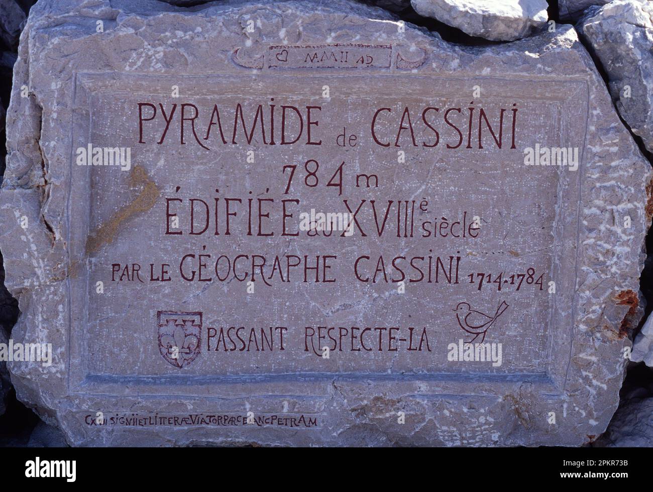 Plaque placed at the top of Grand Cap in the Morières massif in tribute ...