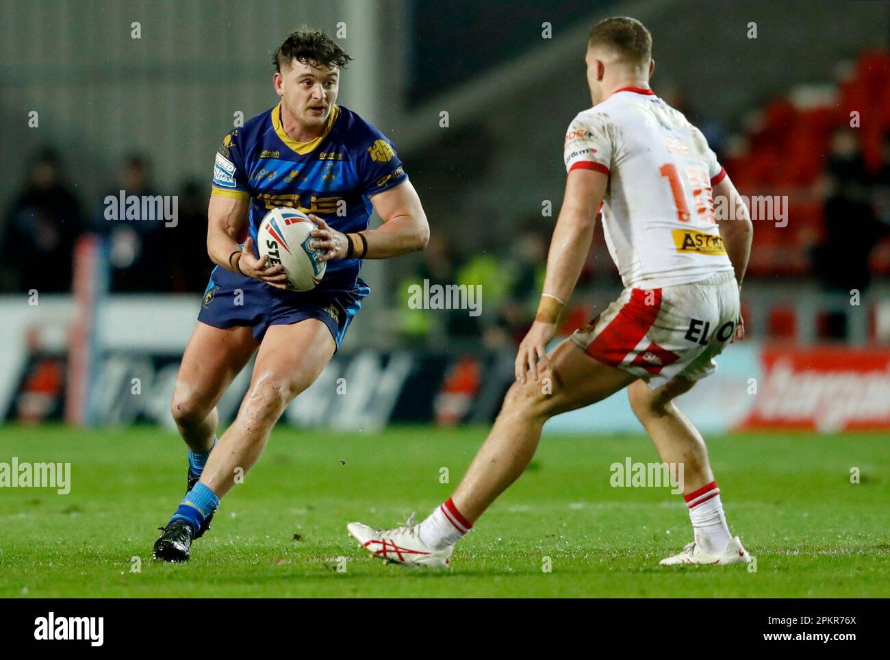 Wakefield Trinity's Jordan Crowther (left) and St Helens' Matty Lees in ...