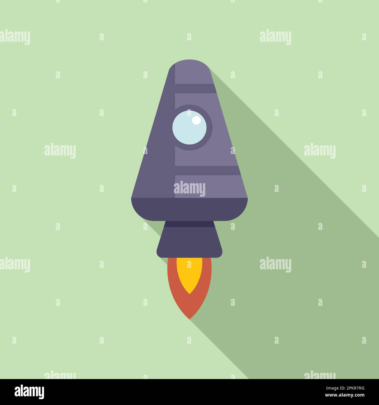 Rocket launch icon flat vector. Start ship. Future sky Stock Vector ...