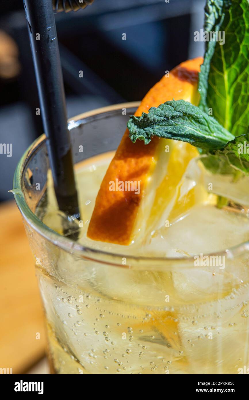 Aperol spritz Orange cocktail with orange decoration Stock Photo - Alamy