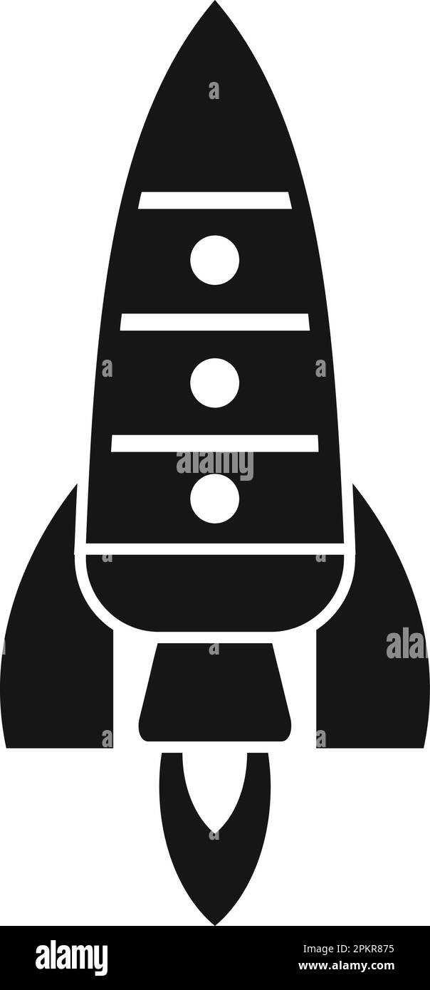 Spaceship fire icon simple vector. Space rocket. Smoke idea Stock ...