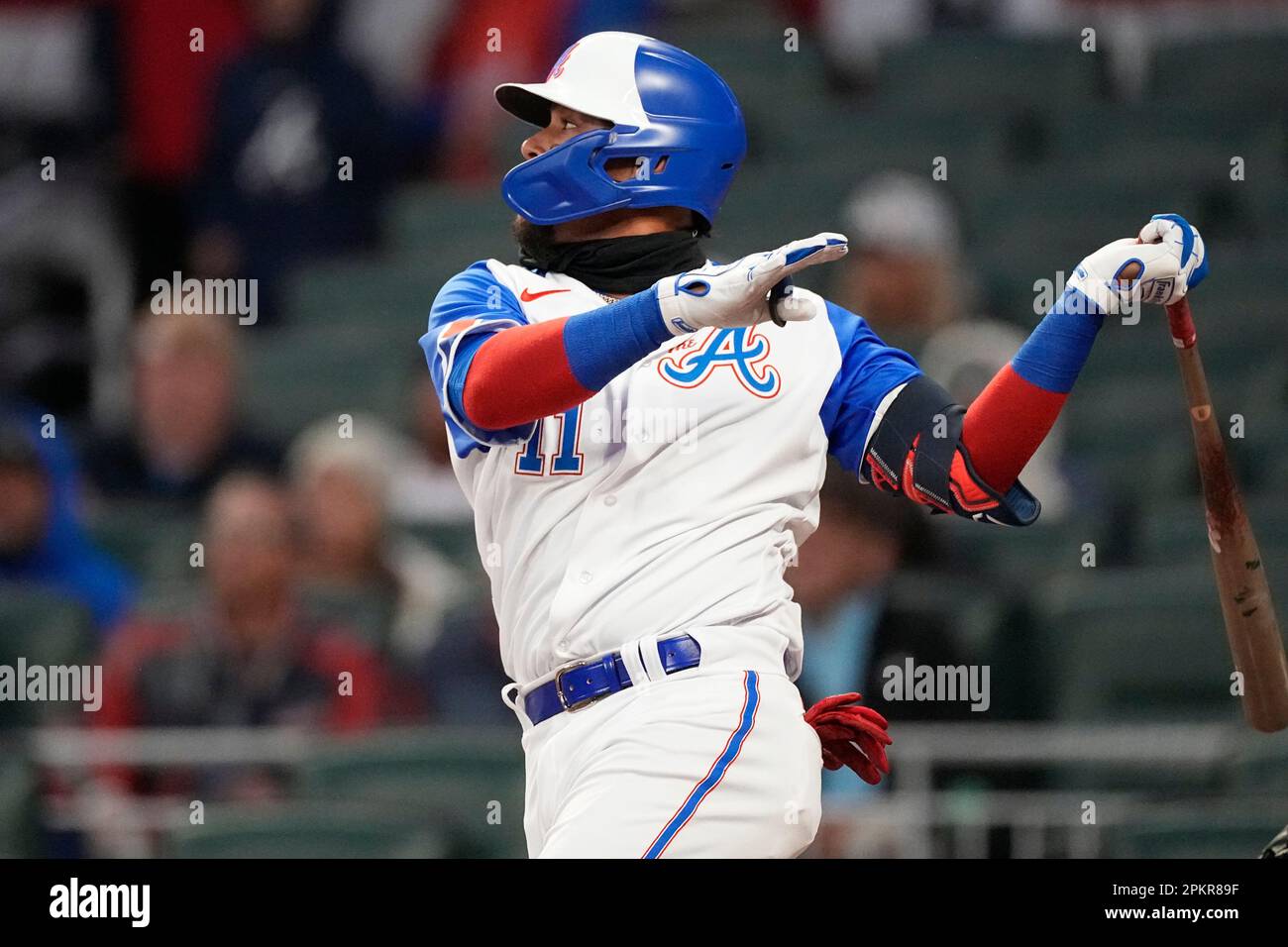 Atlanta Braves shortstop Orlando Arcia (11) s shown against the San ...