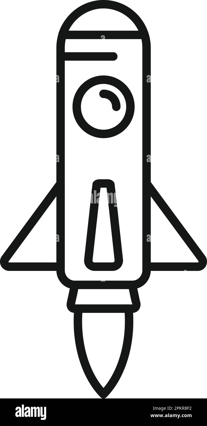 Spacecraft launch icon outline vector. Space rocket. Fire start Stock ...