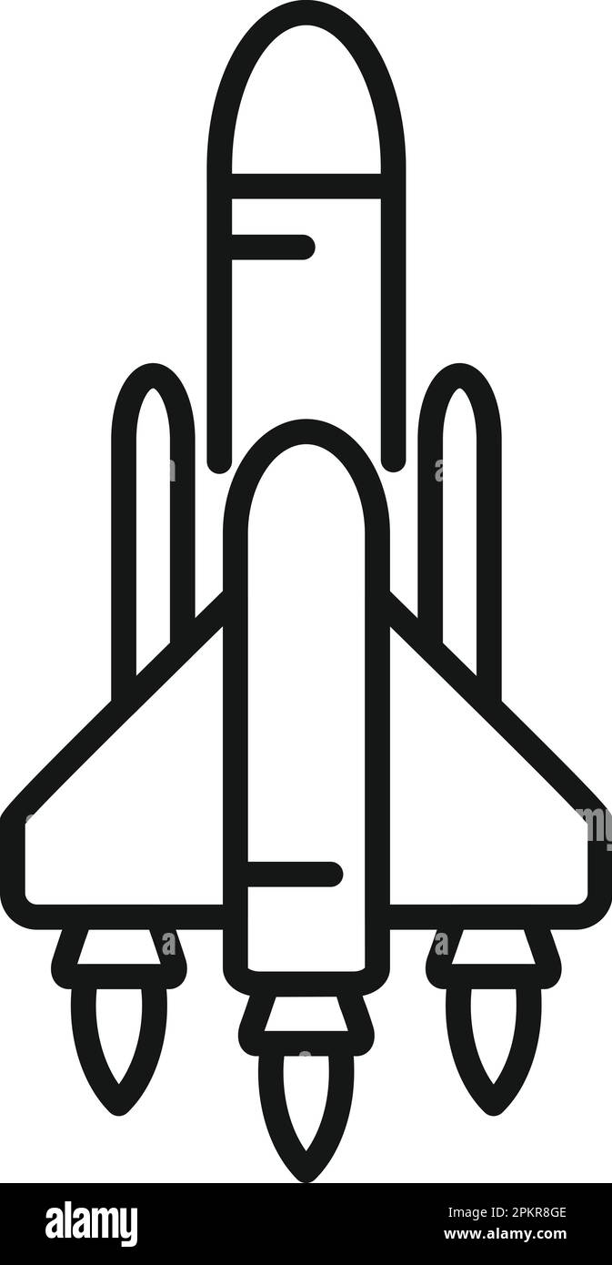 Spaceship launch icon outline vector. Space fire. Crash craft Stock ...