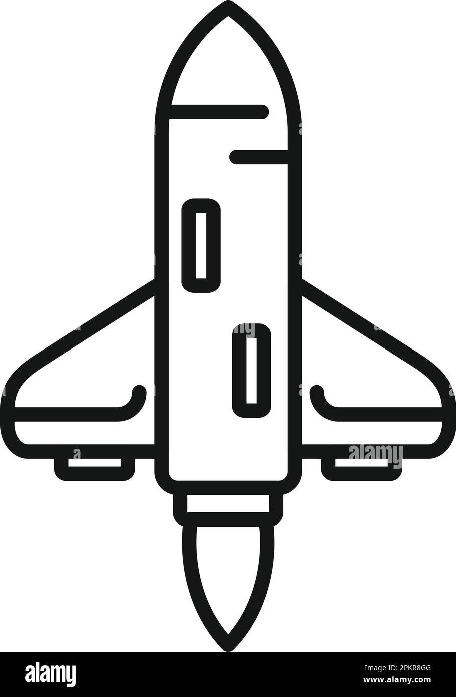 Rocket takeoff icon outline Cut Out Stock Images & Pictures - Alamy