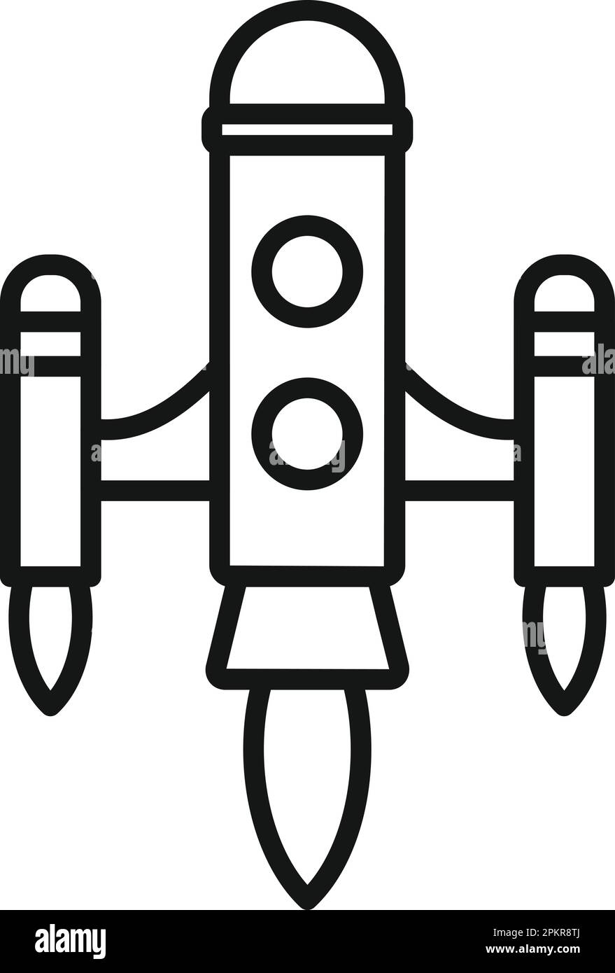 Jet boost icon outline vector. Rocket fire. Shuttle ship Stock Vector ...