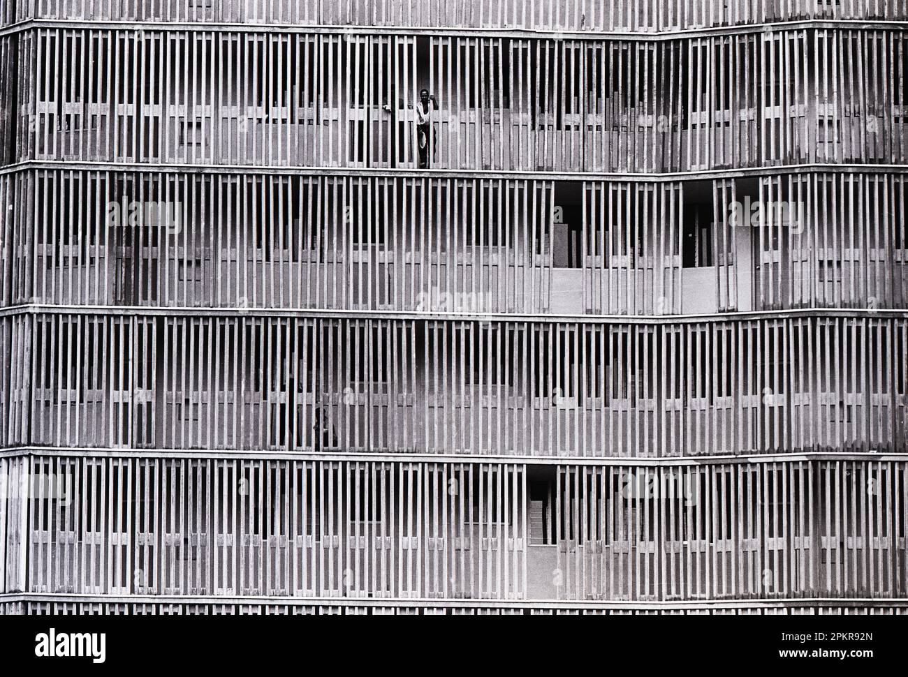 An run-down apartment block shows it age and use in the Point Road area ...