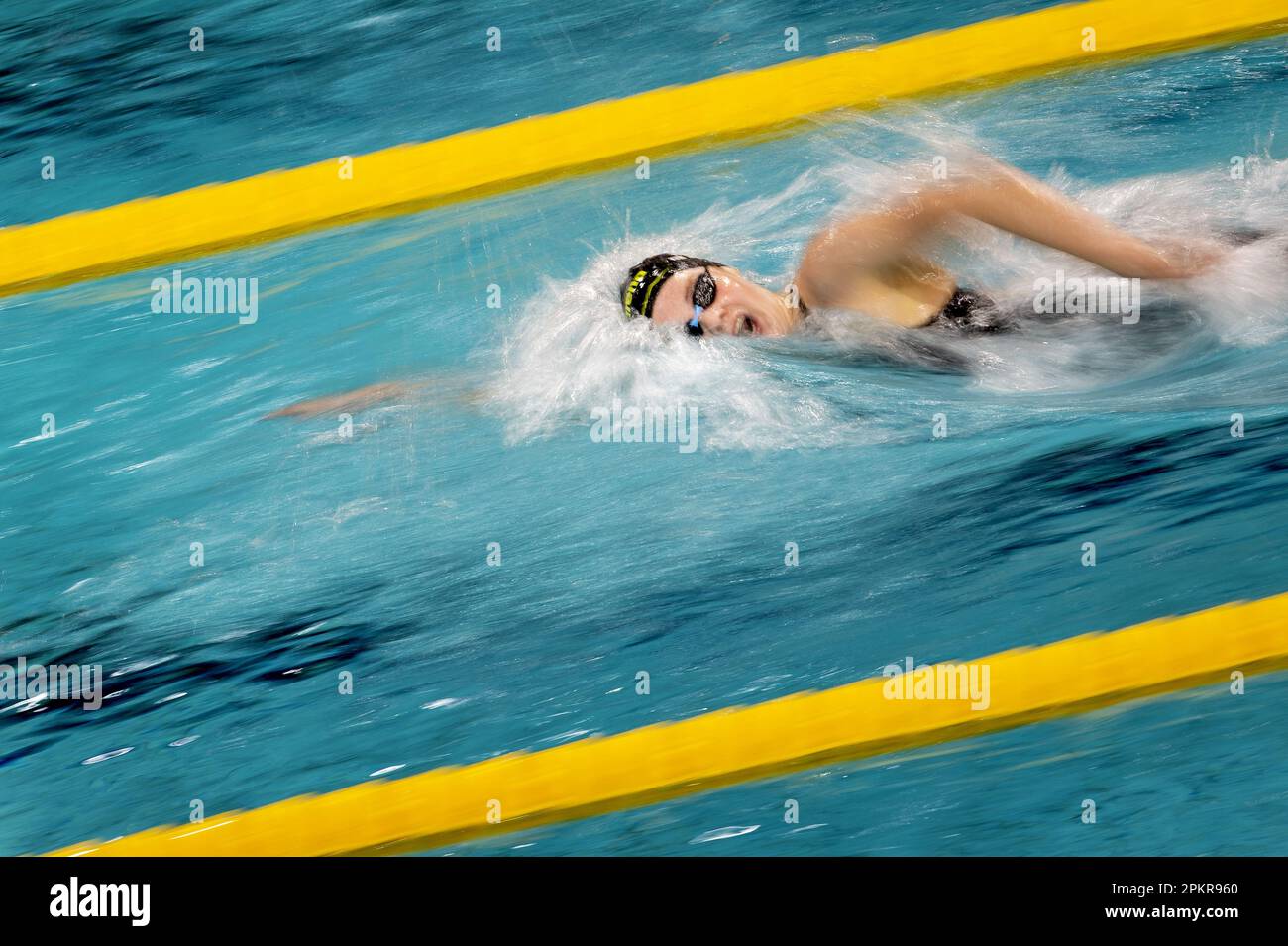 EINDHOVEN - Imani de Jong in action in the 400 meter freestyle during ...