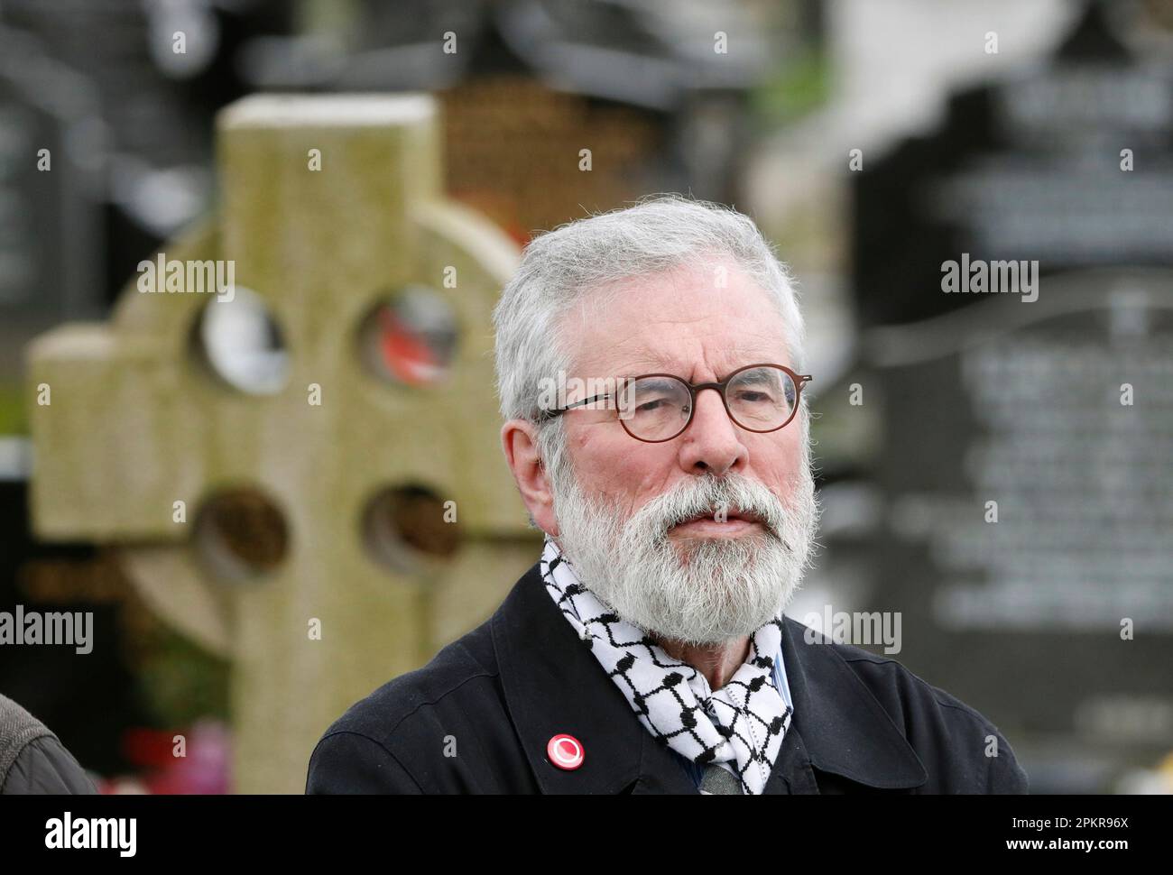 Sinn Fein's former party leader Gerry Adams attends the parade at ...