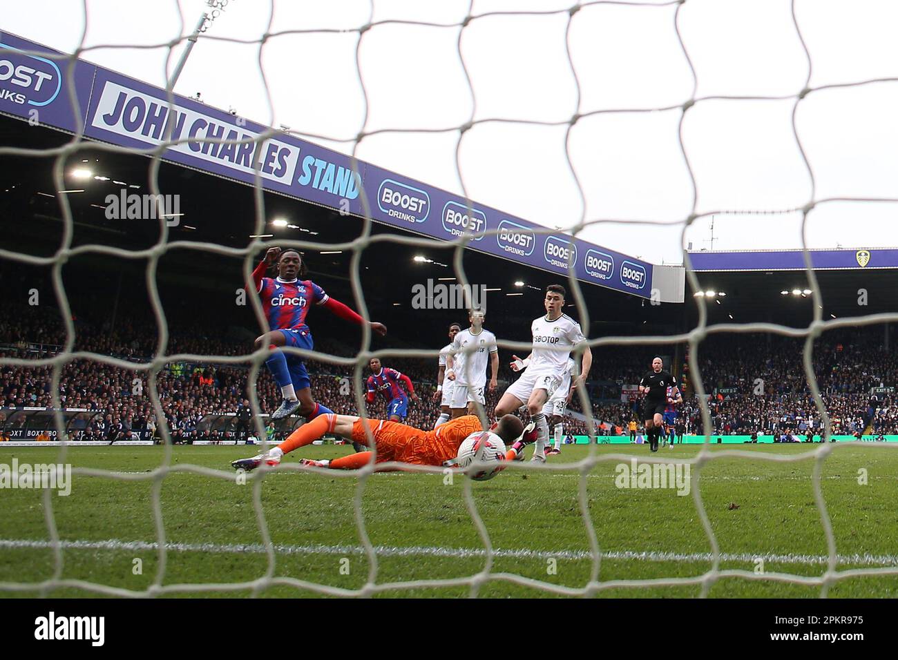 Crystal Palace’s Eberechi Eze scores their sides third goal during the ...
