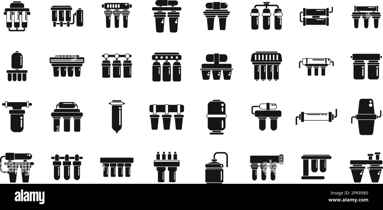 Reverse osmosis system icons set simple vector. Aqua filter. Water ...