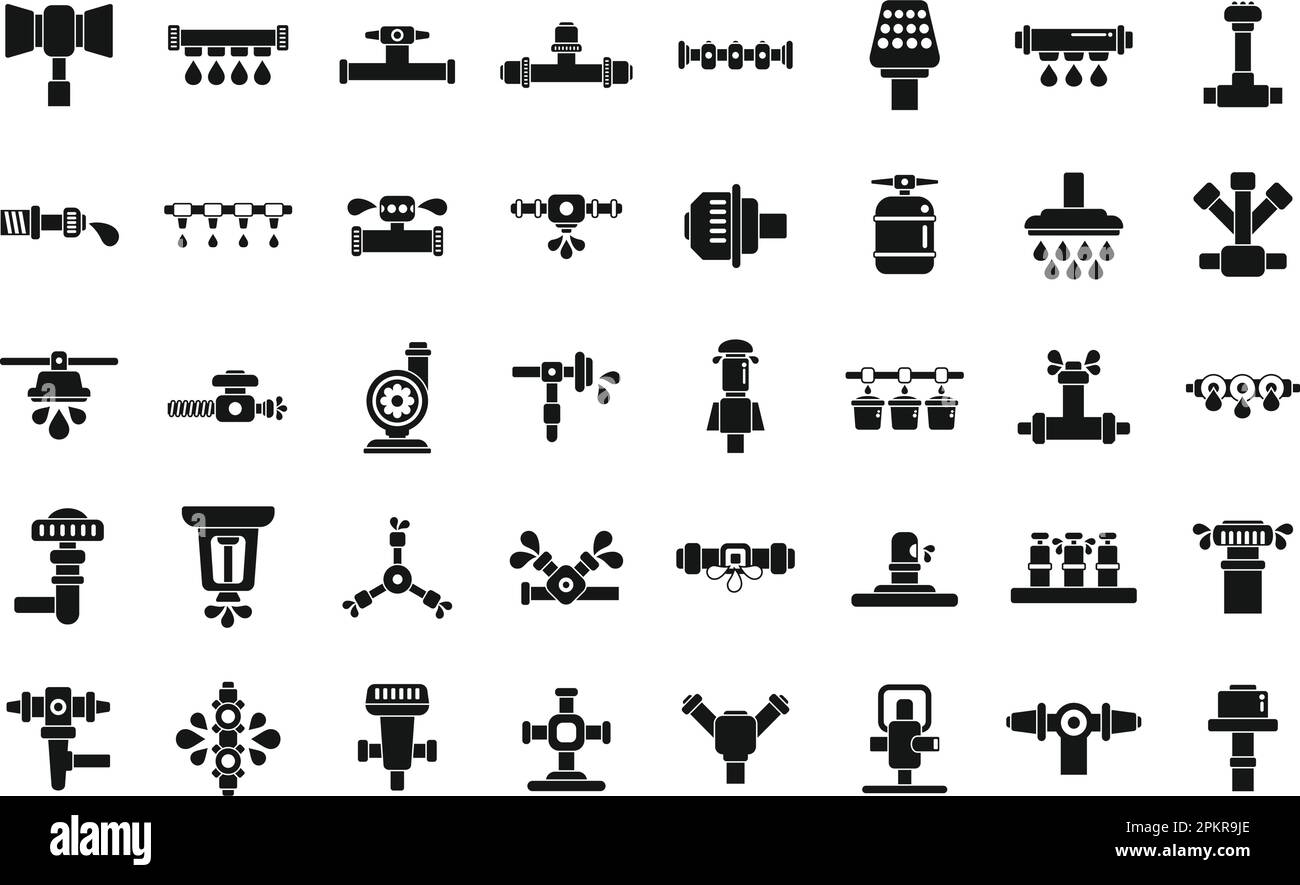 Irrigation system icons set simple vector. Agriculture farming. Smart system Stock Vector Image ...