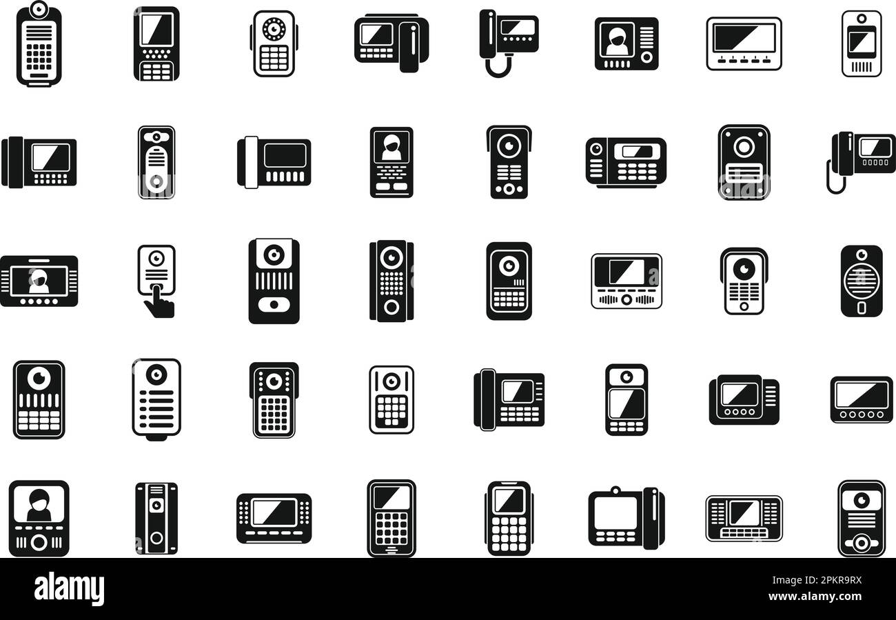 Video intercom icons set simple vector. Door phone. Bell alarm Stock Vector Image & Art - Alamy