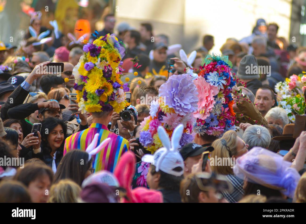 New York City, United States. 9th April, 2023. Photographers are busy ...
