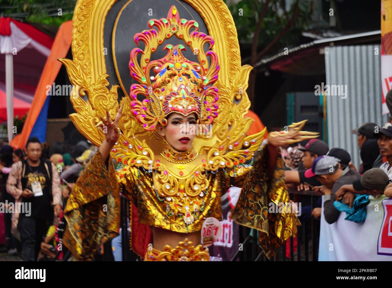 The participant in Biro Fashion Carnival. This is one of the Indonesian costume carnivals Stock ...