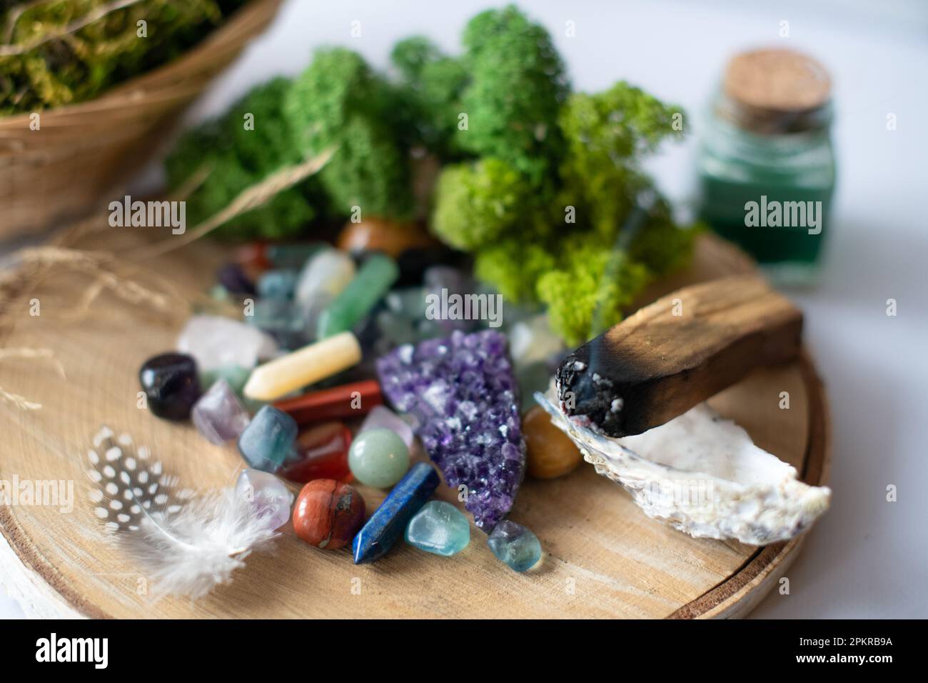 Various crystals for healing, magical practices, minerals for esoteric ...