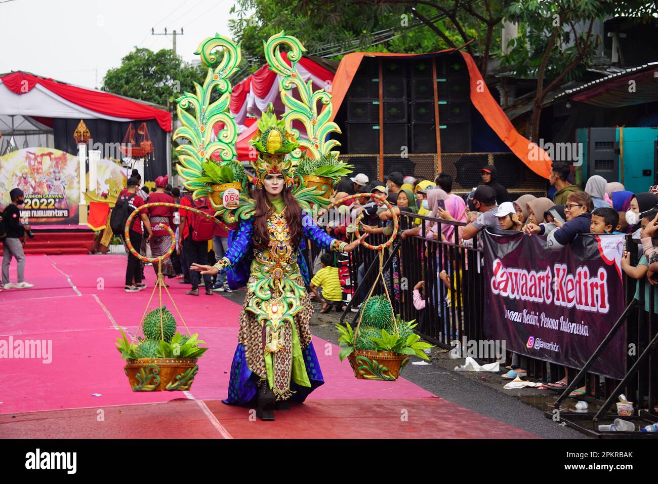 The participant in Biro Fashion Carnival. This is one of the Indonesian costume carnivals Stock ...
