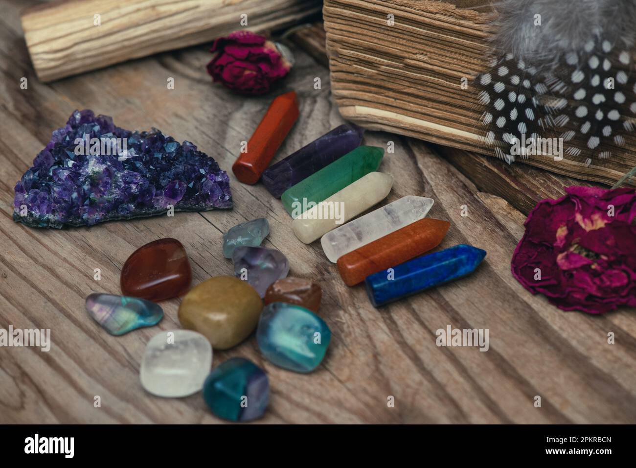 Various crystals for healing, magical practices, minerals for esoteric ...