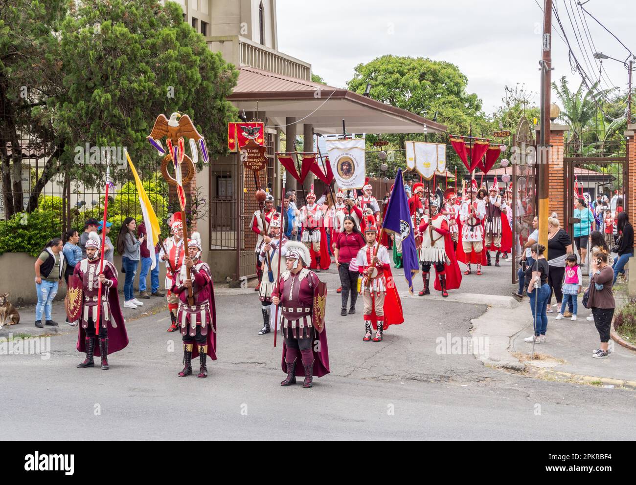 Semana Santa procession leaves church yard to parade through community ...