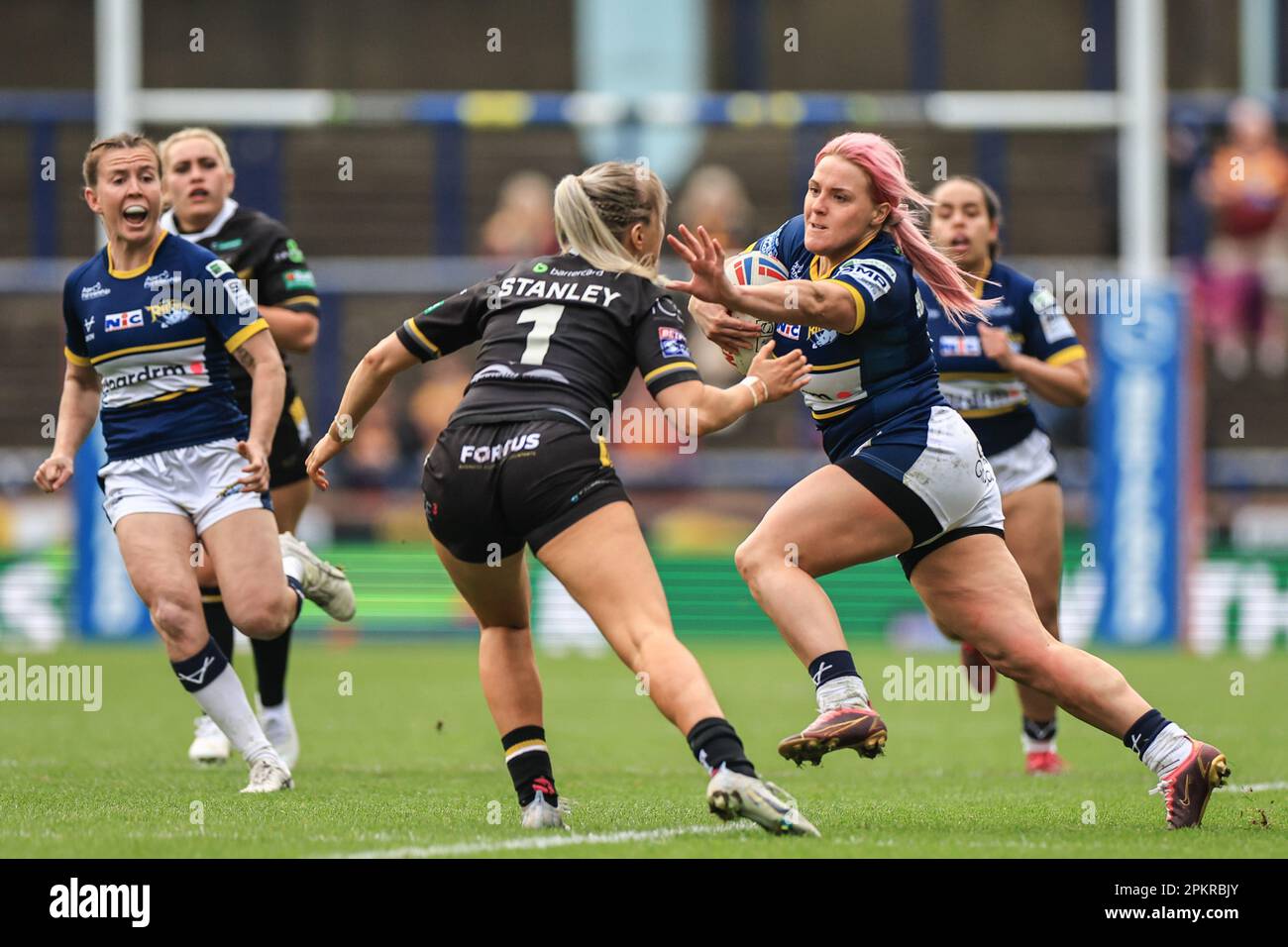 Amy Hardcastle of Leeds Rhinos hands-off Tara-Jane Stanley of York ...