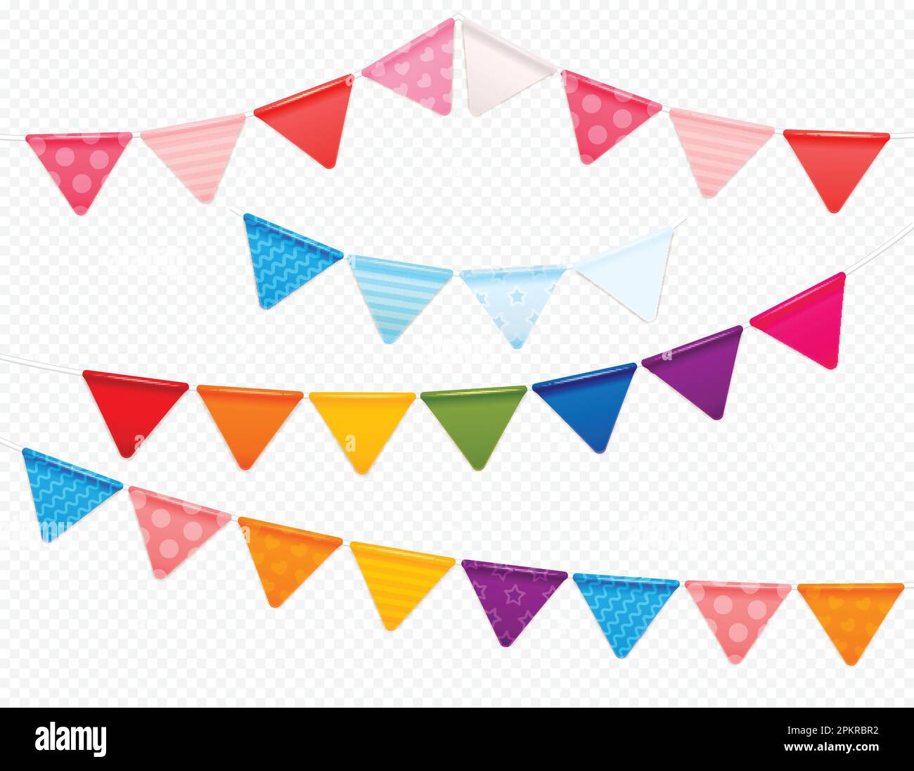 Set of seamless border festive realistic flags Stock Vector Image & Art ...