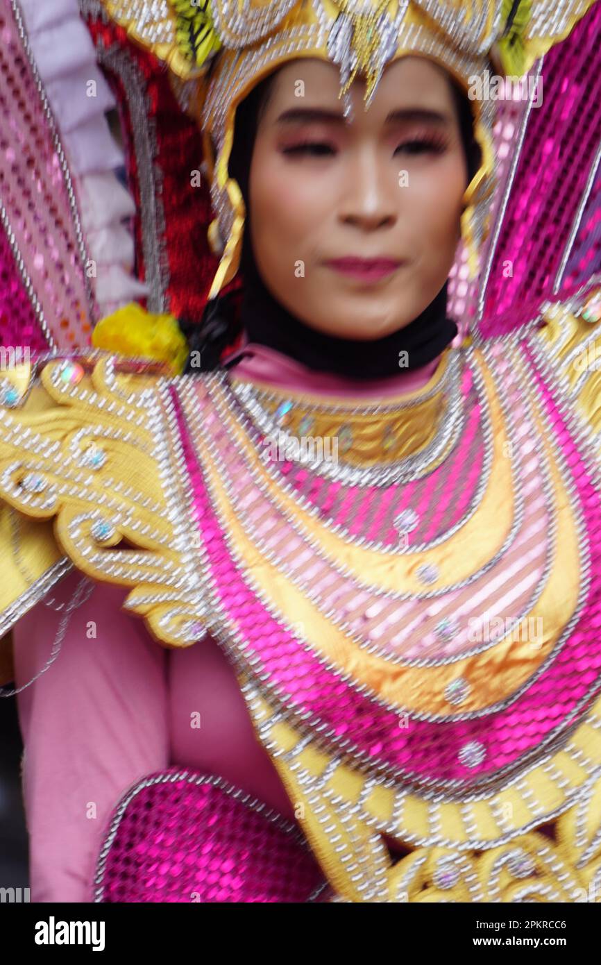 The participant in Biro Fashion Carnival. This is one of the Indonesian costume carnivals Stock ...