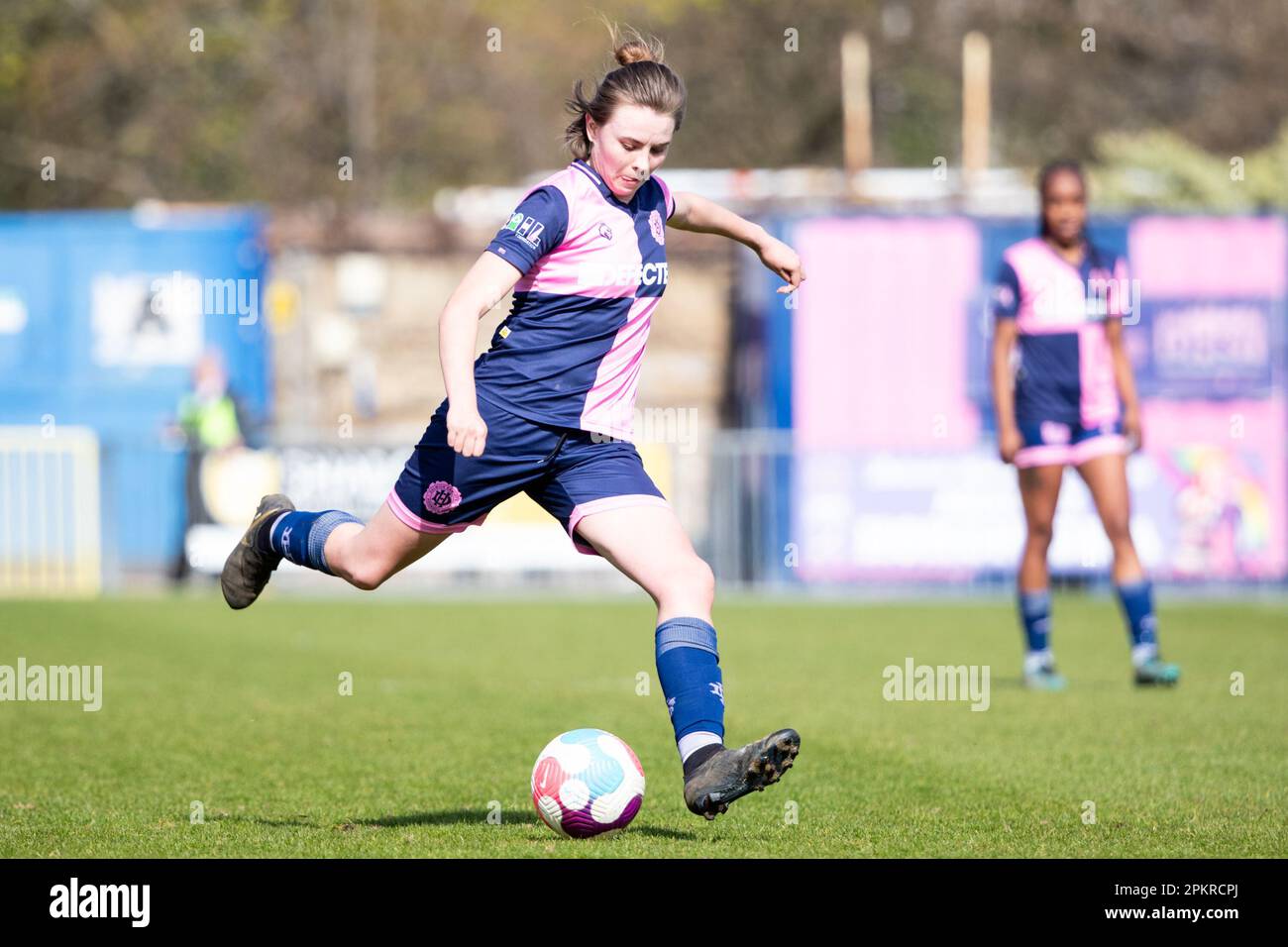 London, UK. 9th April, 2023. Madi Parsonson (Dulwich Hamlet) in action ...