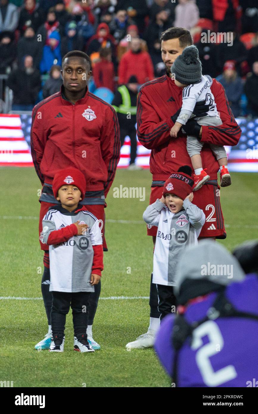 Toronto, ON, Canada - Match 18, 2023: Toronto FC players stand for the ...
